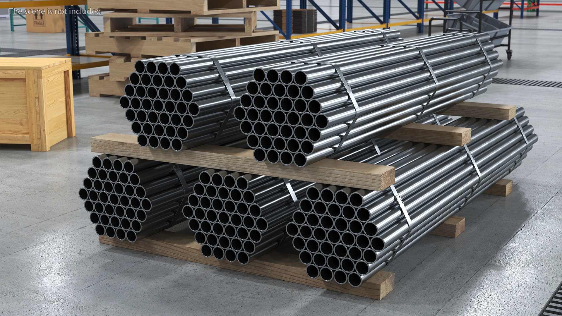 3D Steel Pipes Bundle 2 Meters - TurboSquid 2211486