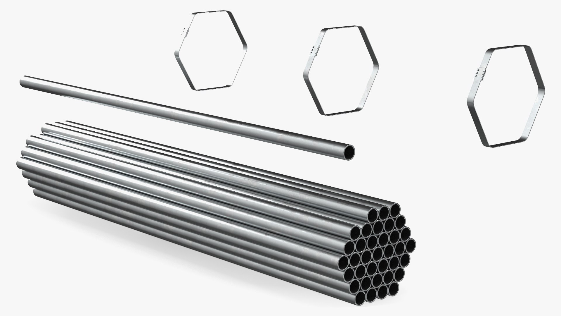 3D Steel Pipes Bundle 2 Meters - TurboSquid 2211486