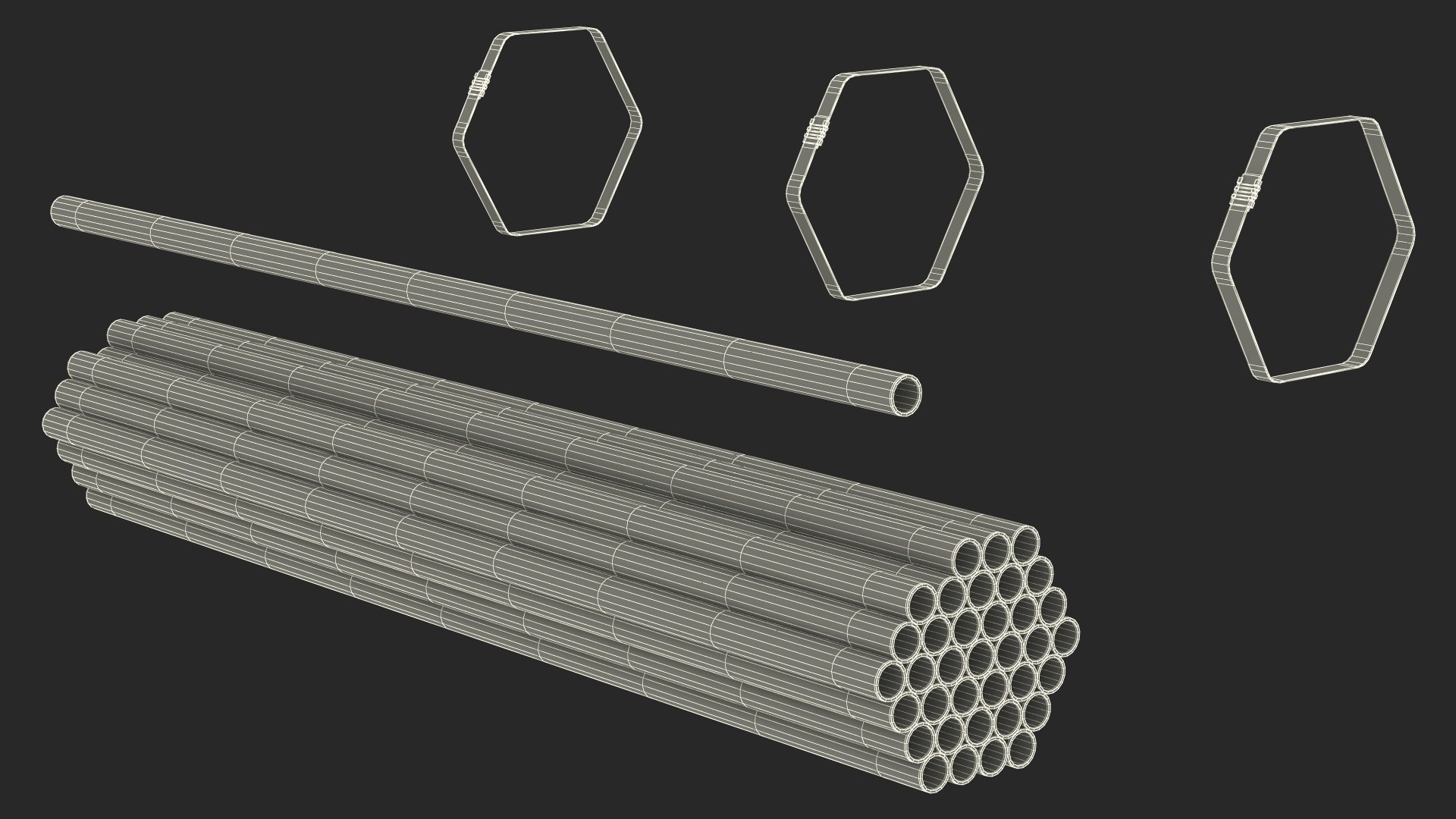 3D Steel Pipes Bundle 2 Meters - TurboSquid 2211486