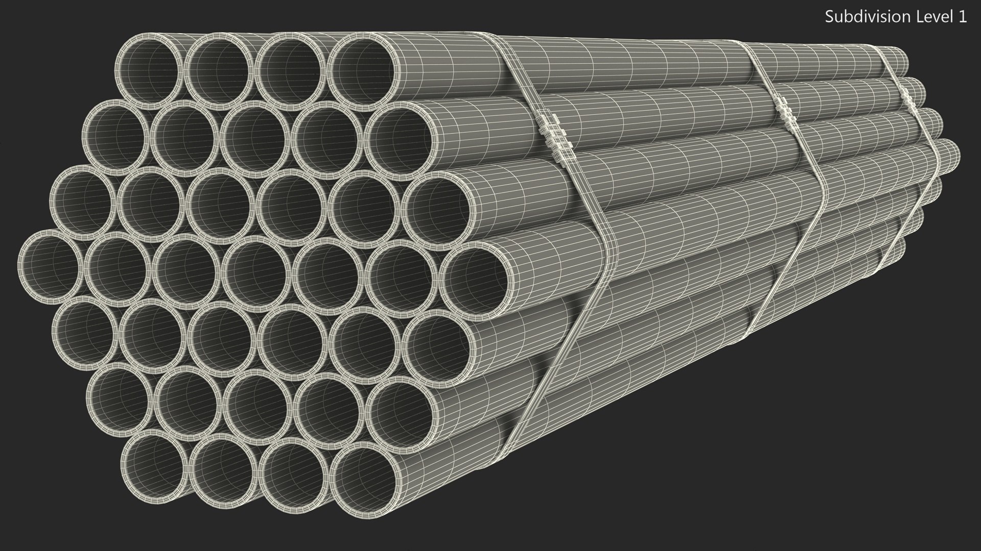 3D Steel Pipes Bundle 2 Meters - TurboSquid 2211486