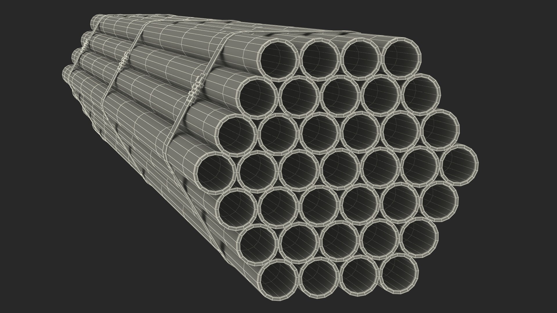 3D Steel Pipes Bundle 2 Meters - TurboSquid 2211486