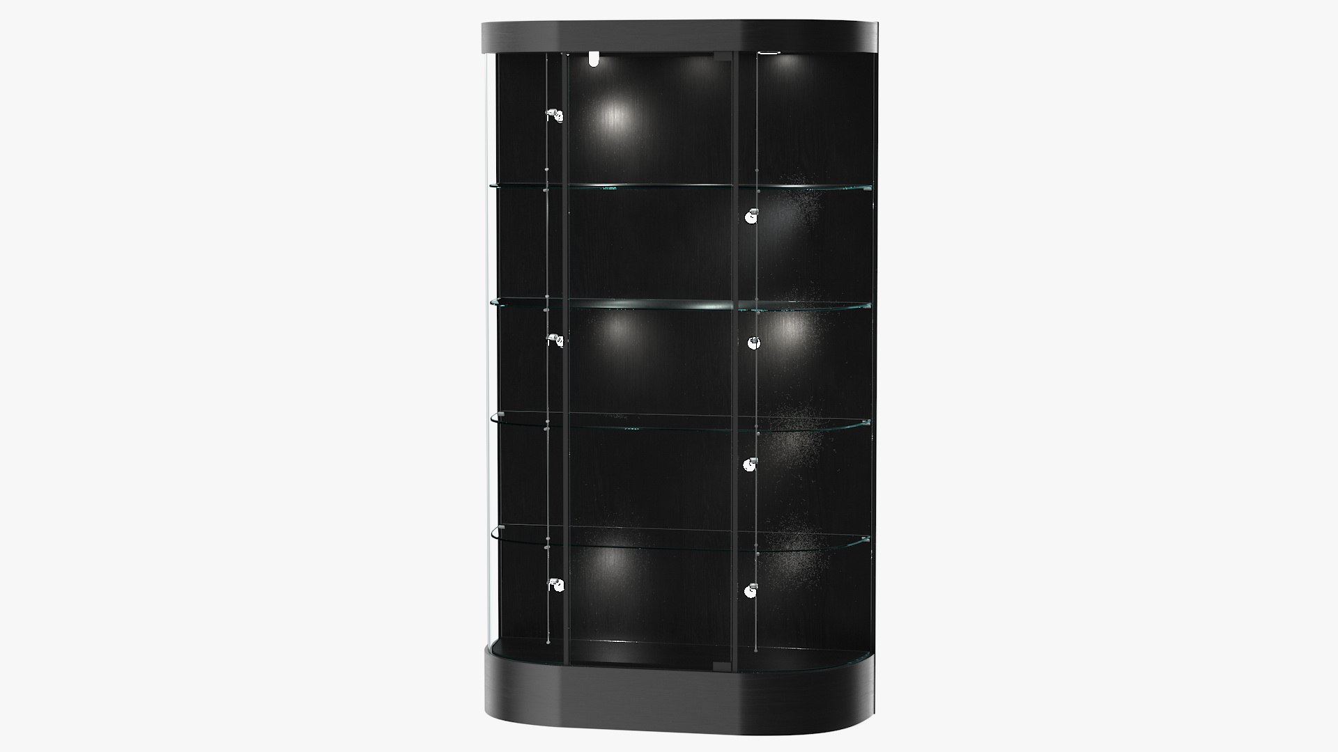 Curved Wall Display Case Black 3D model - TurboSquid 1835865