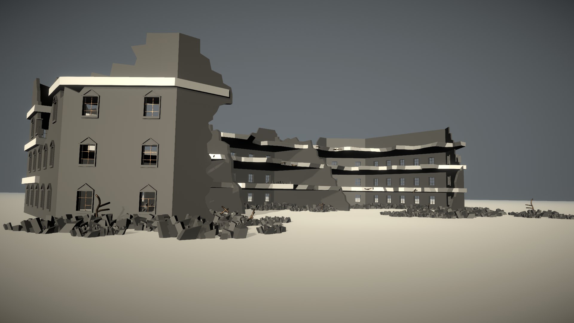 Destroyed Building Model - TurboSquid 1670287