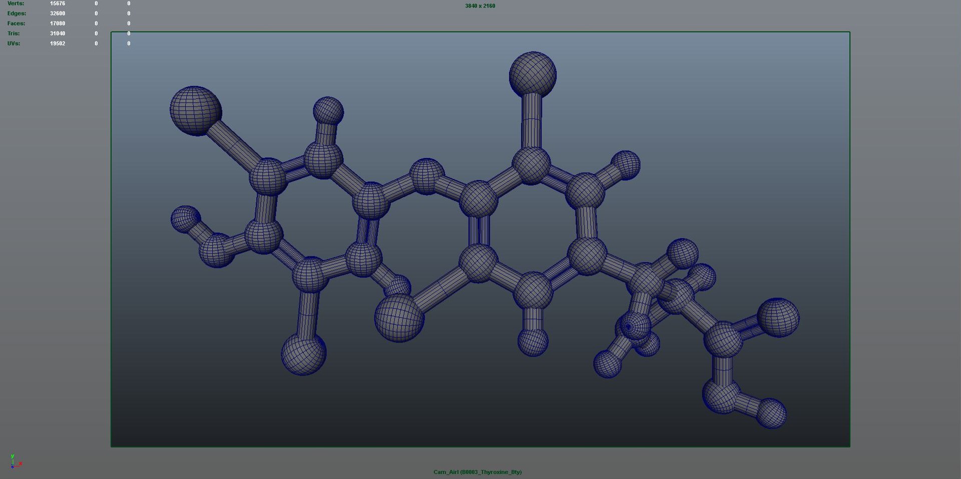 3d Model Thyroxine Hormone Thyroid