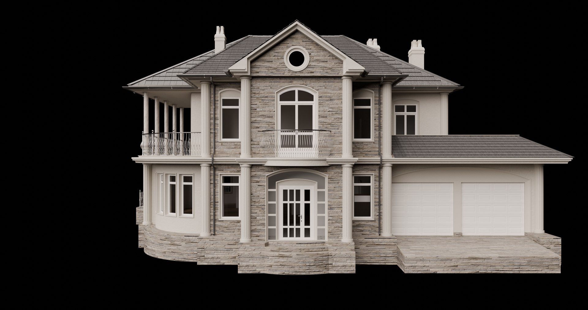 3D Classic Manor House Model - TurboSquid 2296256