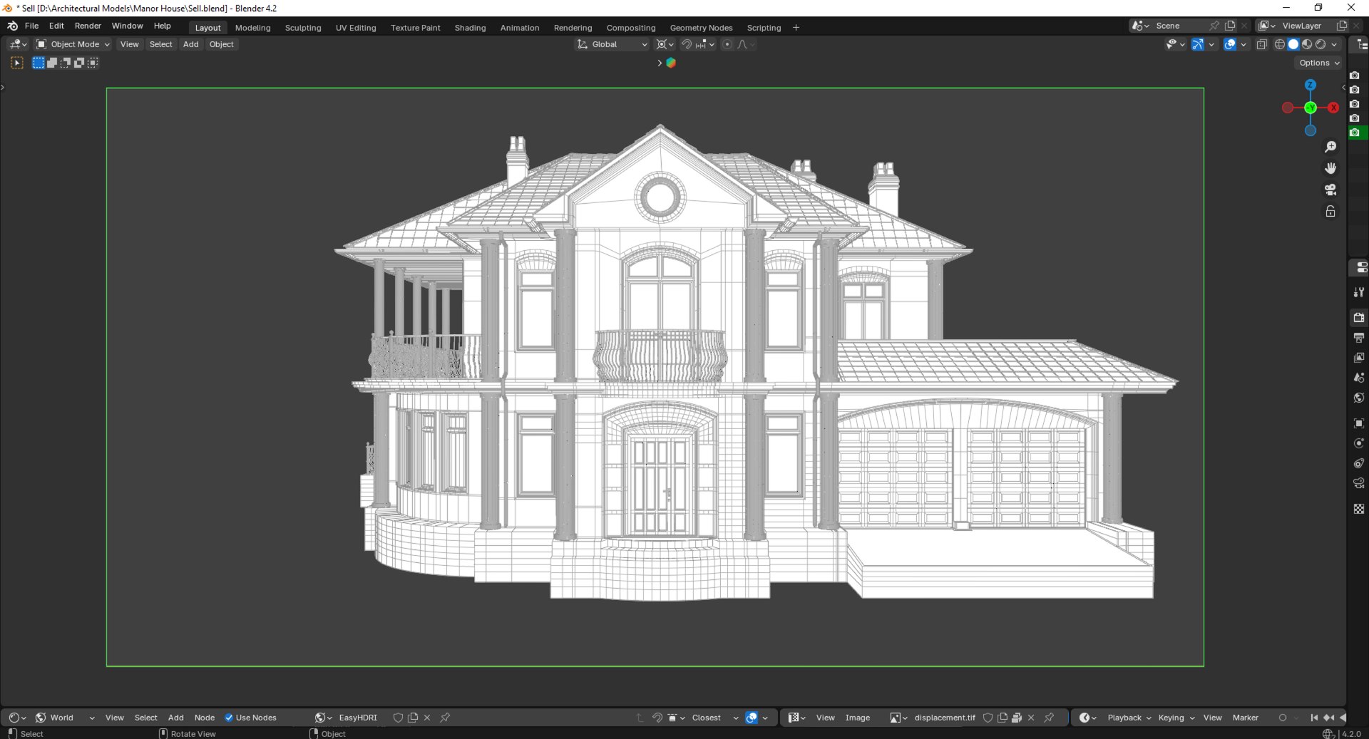 3D Classic Manor House Model - TurboSquid 2296256