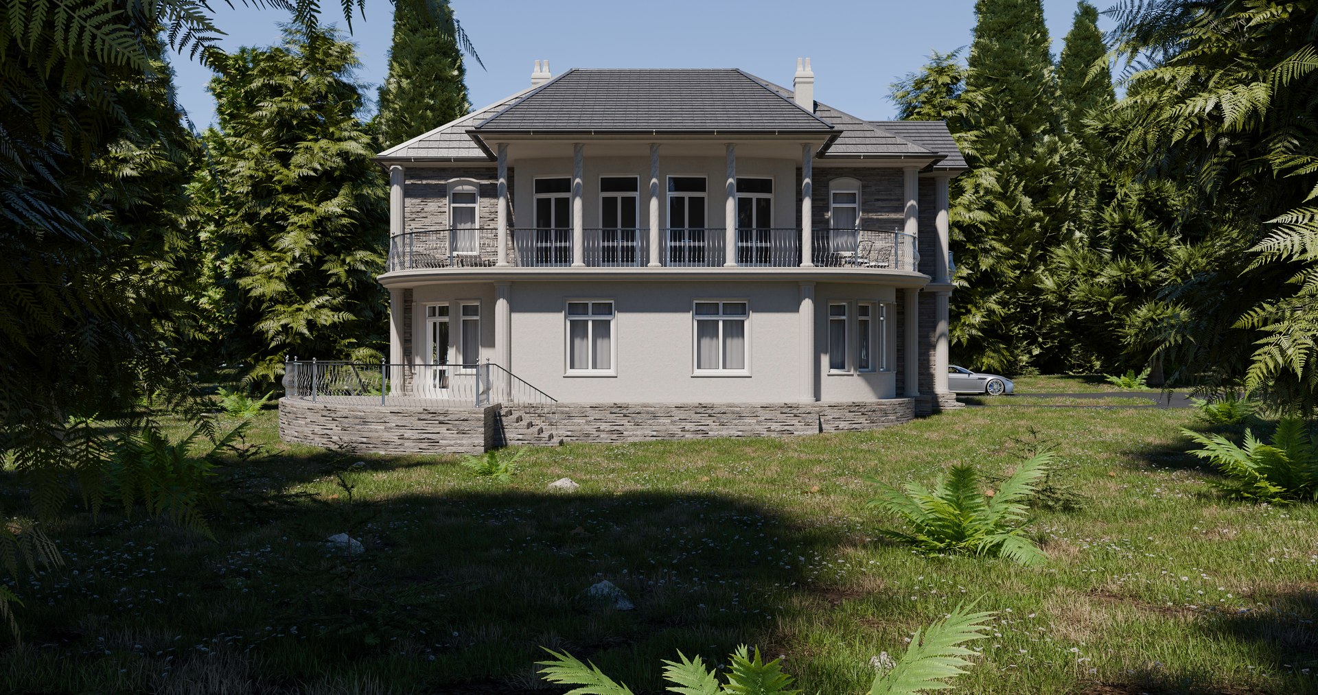3D Classic Manor House Model - TurboSquid 2296256