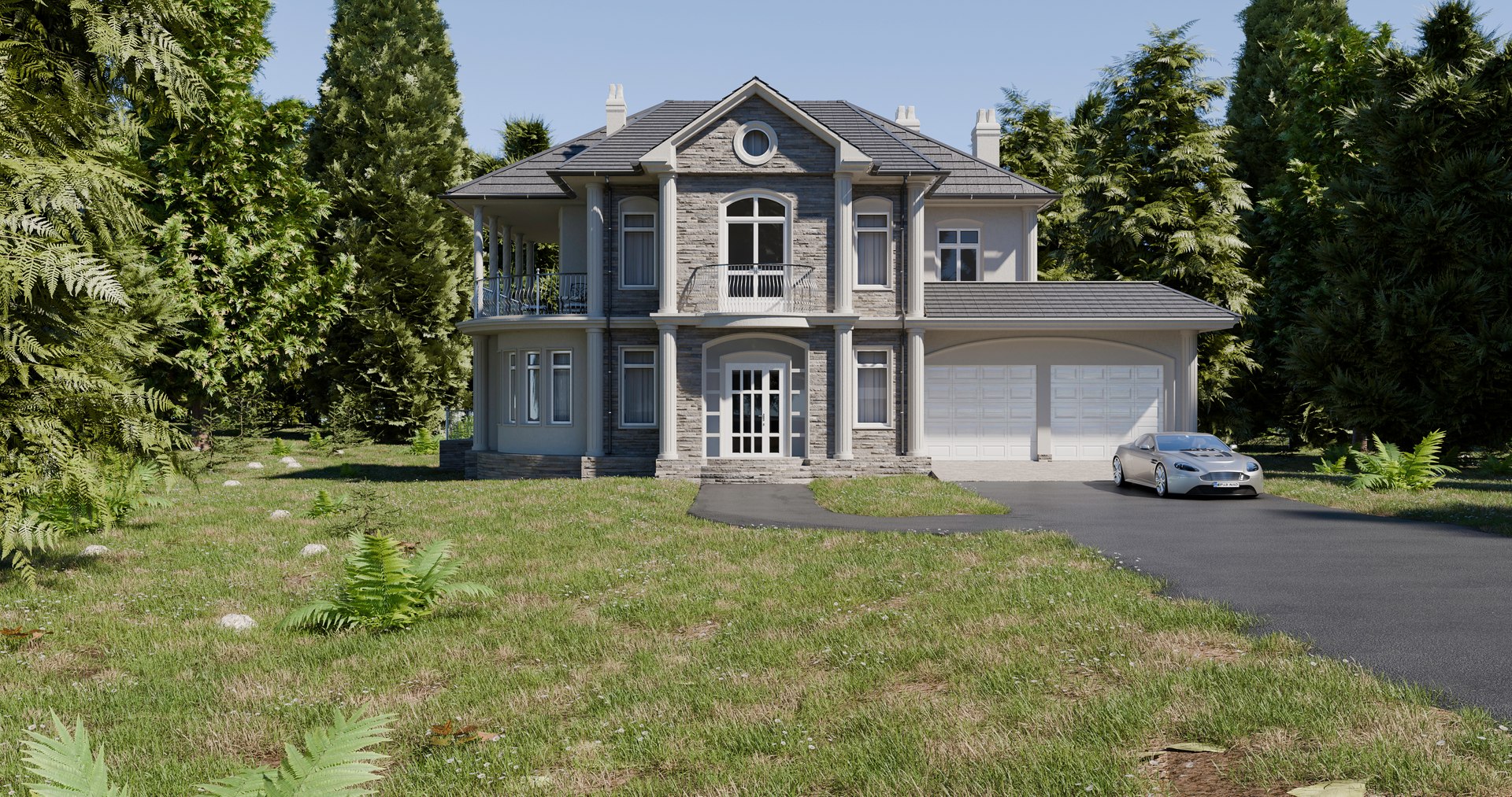 3D Classic Manor House Model - TurboSquid 2296256