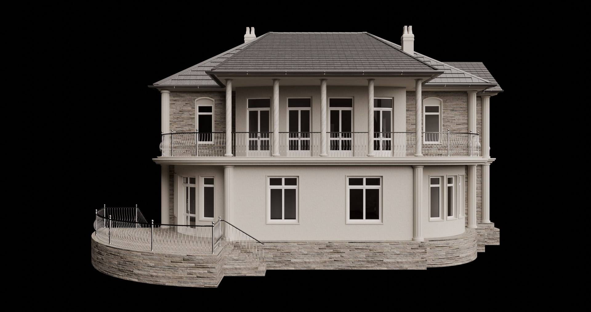 3D Classic Manor House Model - TurboSquid 2296256