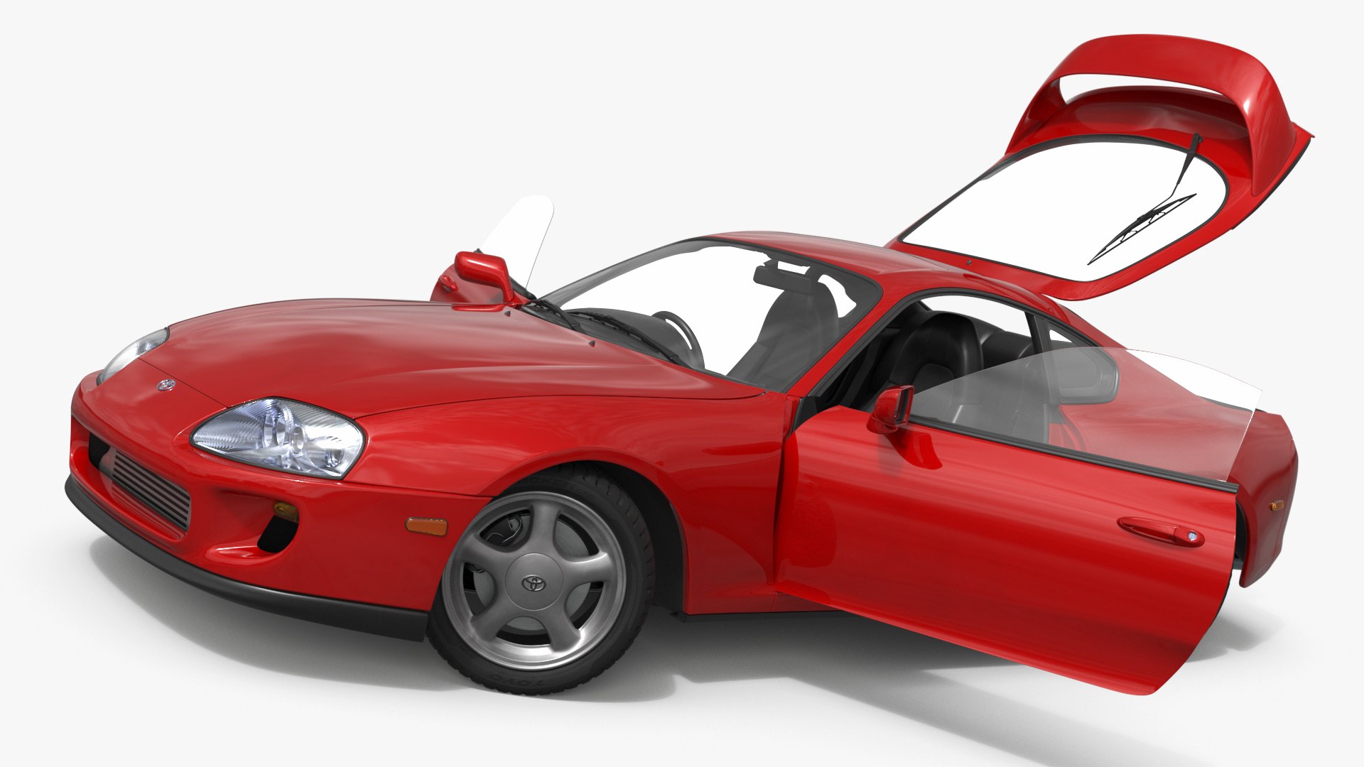 3D Model Toyota Supra Mk4 Turbo Coupe Red Rigged - TurboSquid 2443116