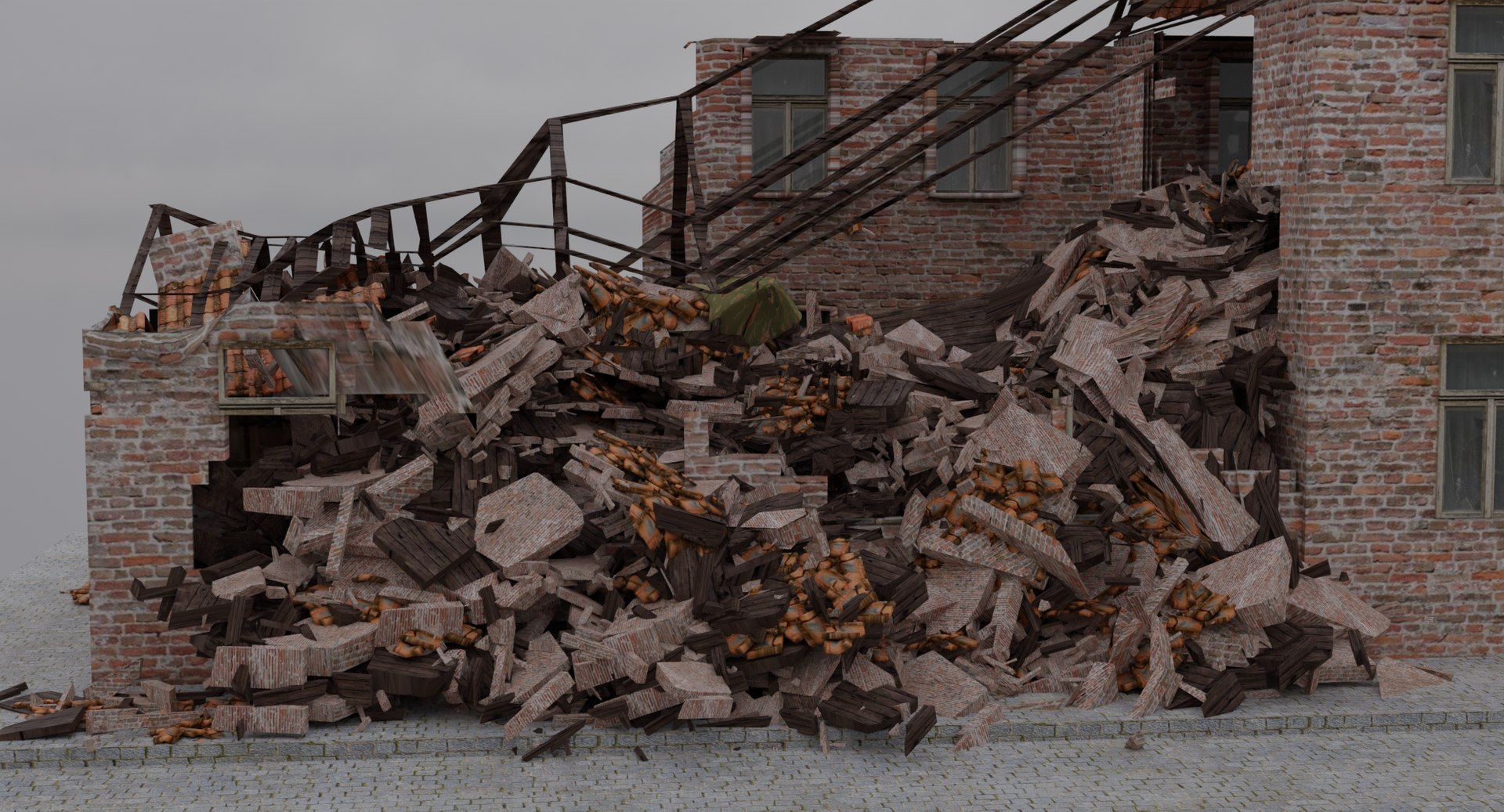 World War 2 Damaged Building 3D Model - TurboSquid 2104442