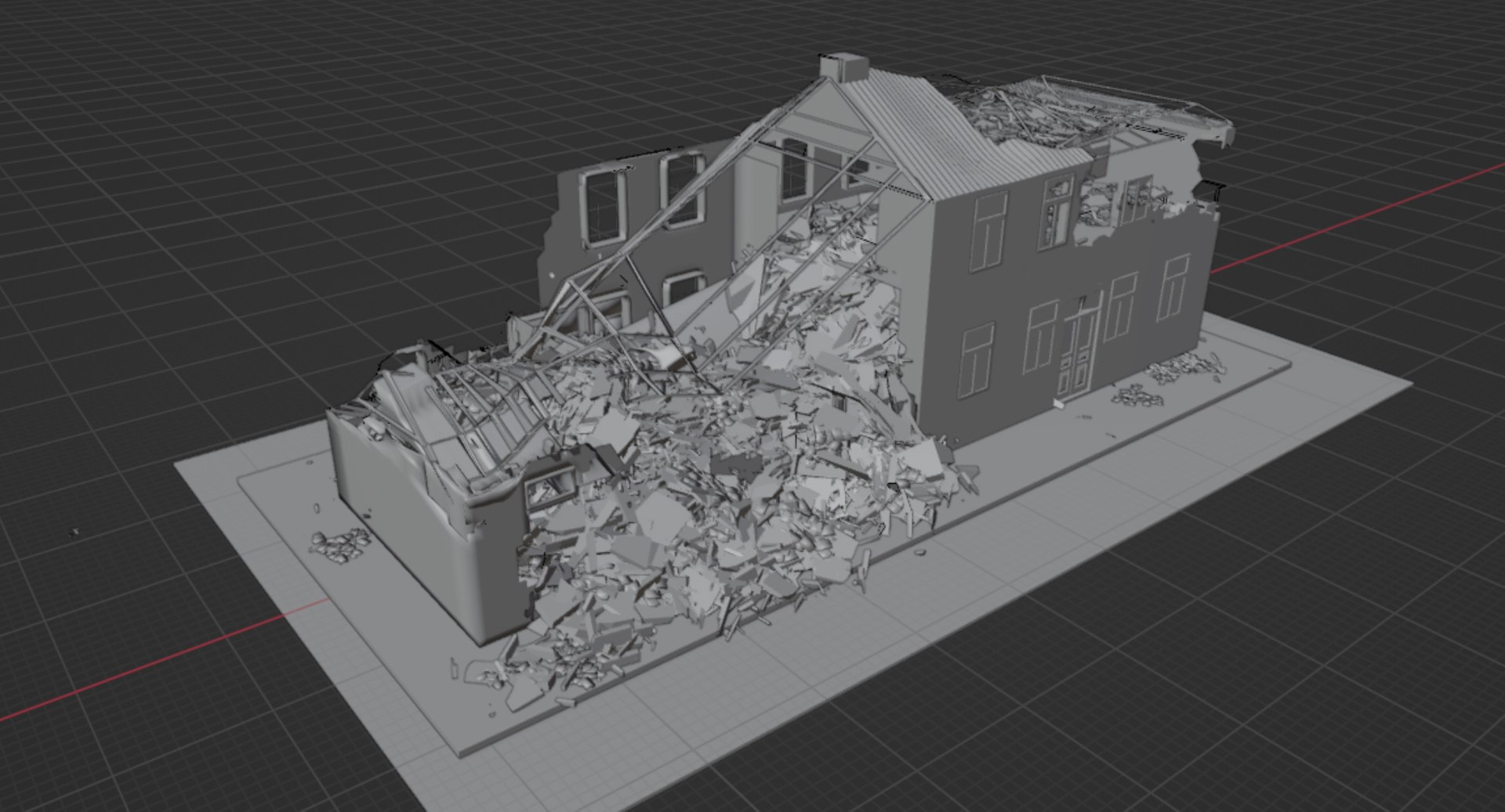 World War 2 Damaged Building 3D Model - TurboSquid 2104442