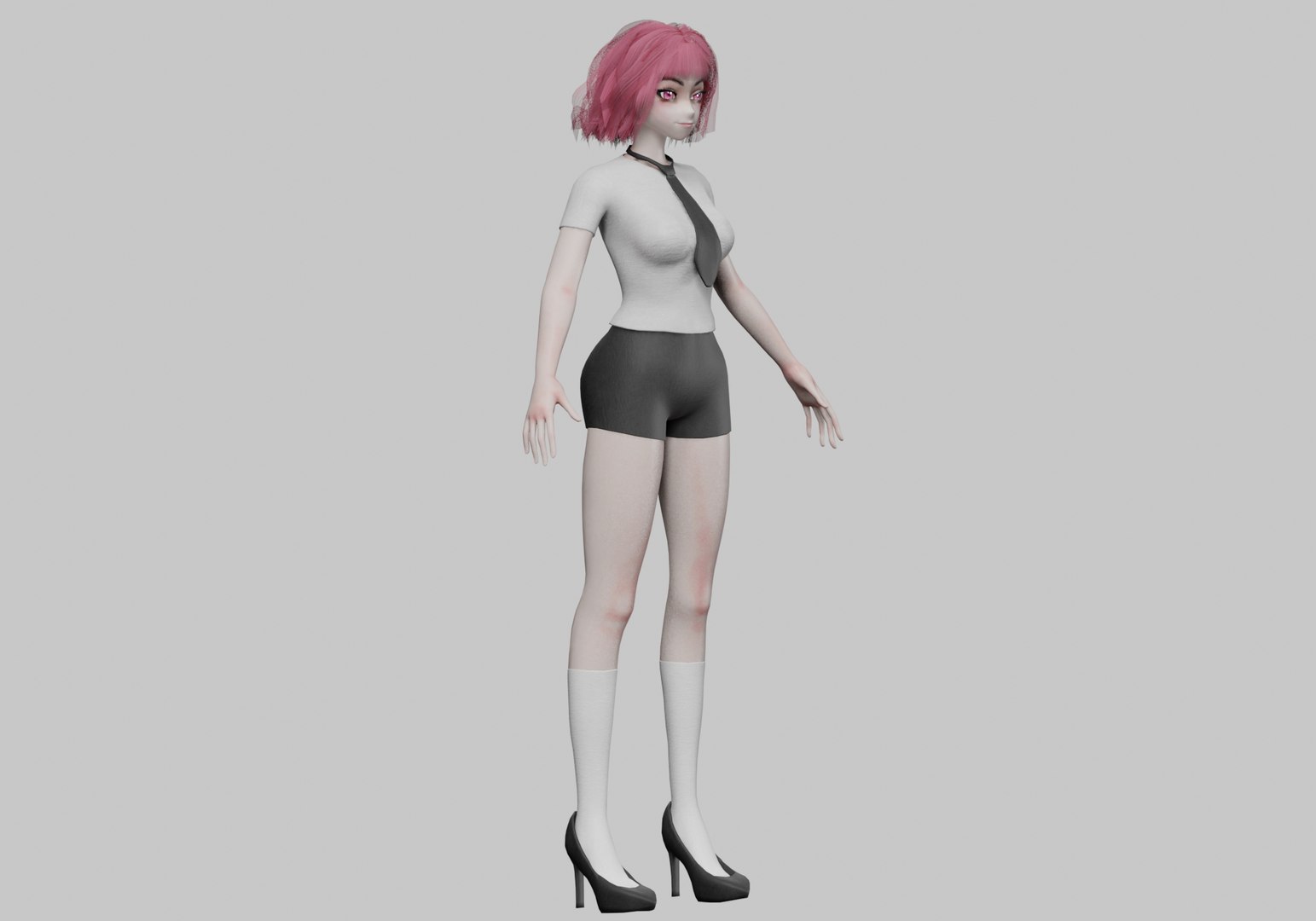 School Anime Girl V31574 3D Model - TurboSquid 2272407