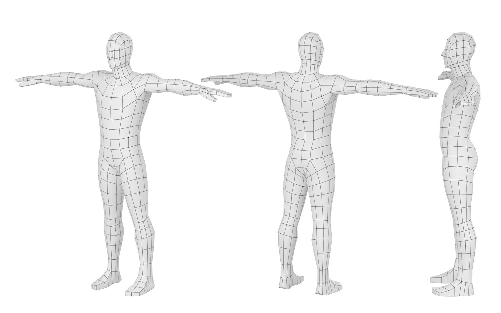Natural Male In T-Pose In 5 Topologies 3D - TurboSquid 2121798