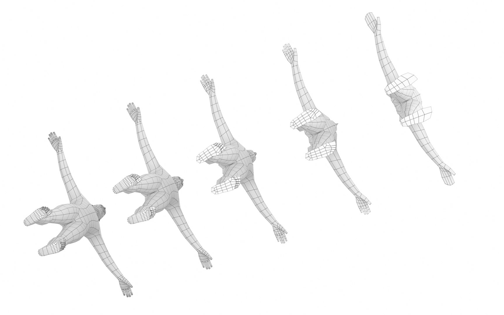 Natural Male In T-Pose In 5 Topologies 3D - TurboSquid 2121798