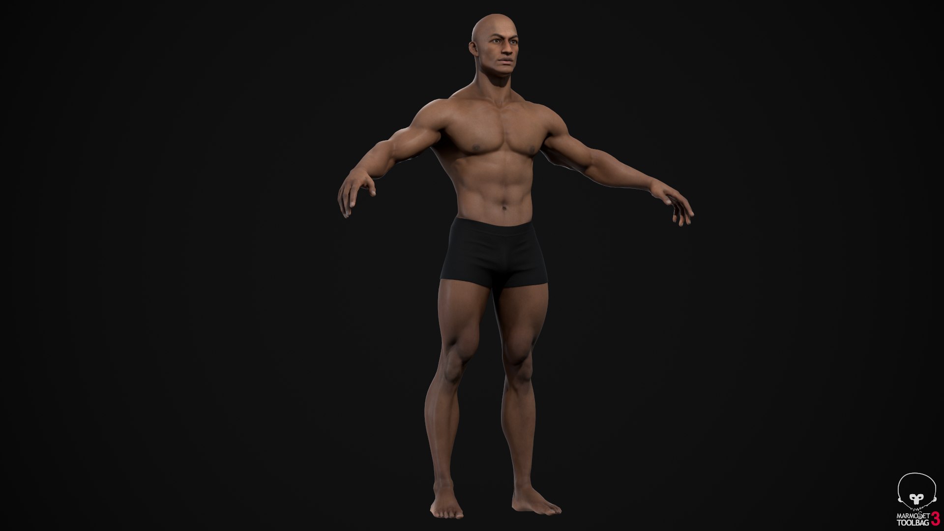 Black muscle man 3D model - TurboSquid 1752724