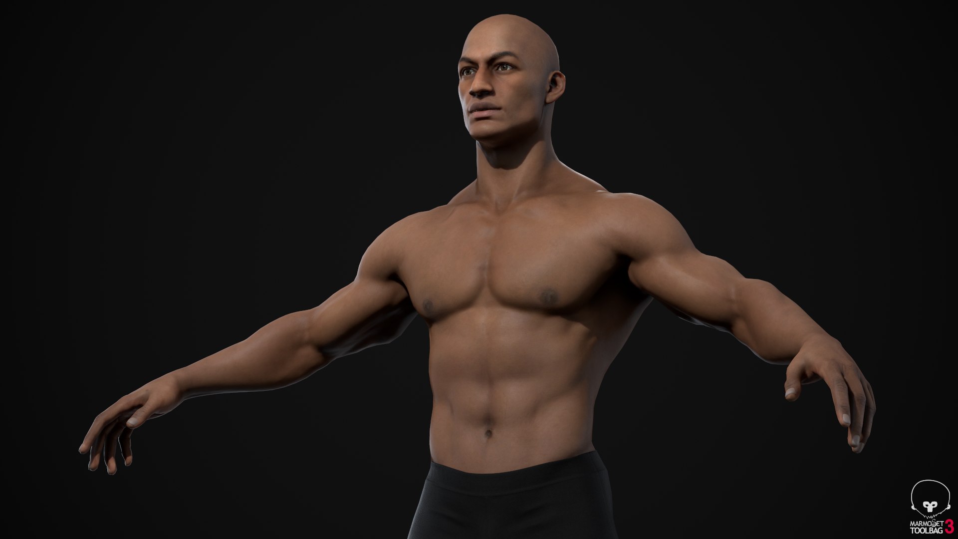 Black Muscle Man 3D Model - TurboSquid 1752724