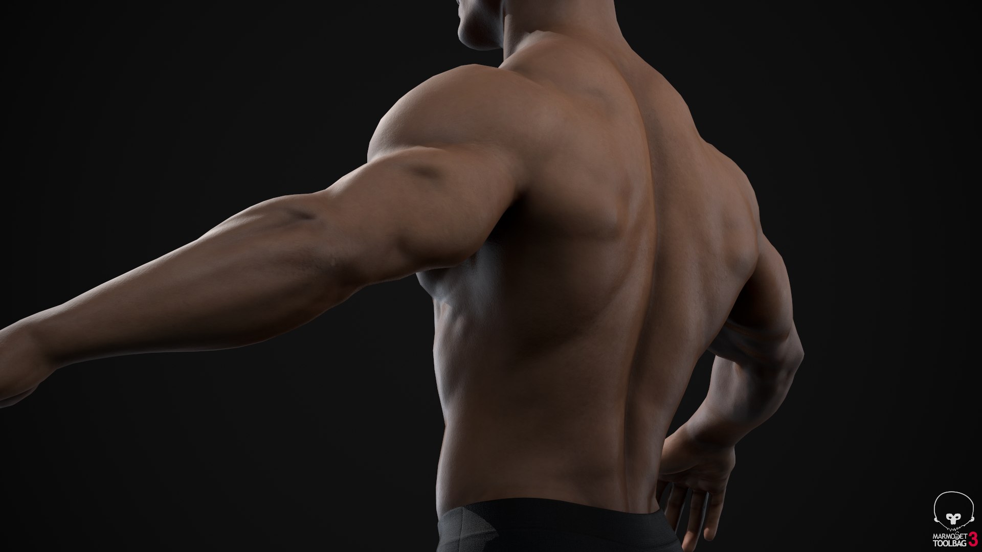 Black Muscle Man 3D Model - TurboSquid 1752724