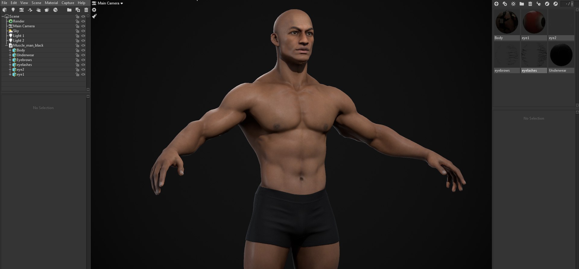 Black Muscle Man 3D Model - TurboSquid 1752724