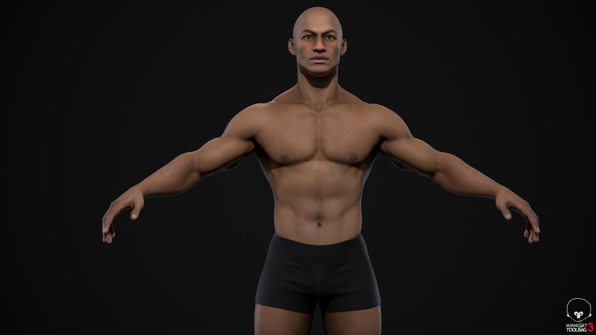 Black muscle man 3D model - TurboSquid 1752724