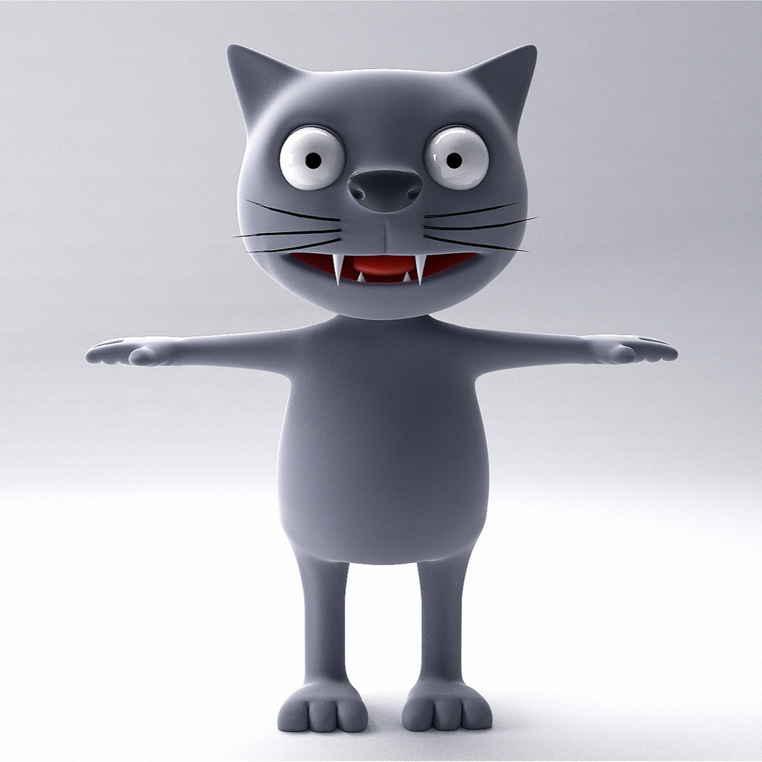 Cat cartoon 3D model - TurboSquid 1190283
