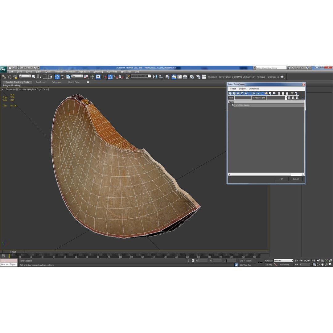 3d model sliced plum modeled