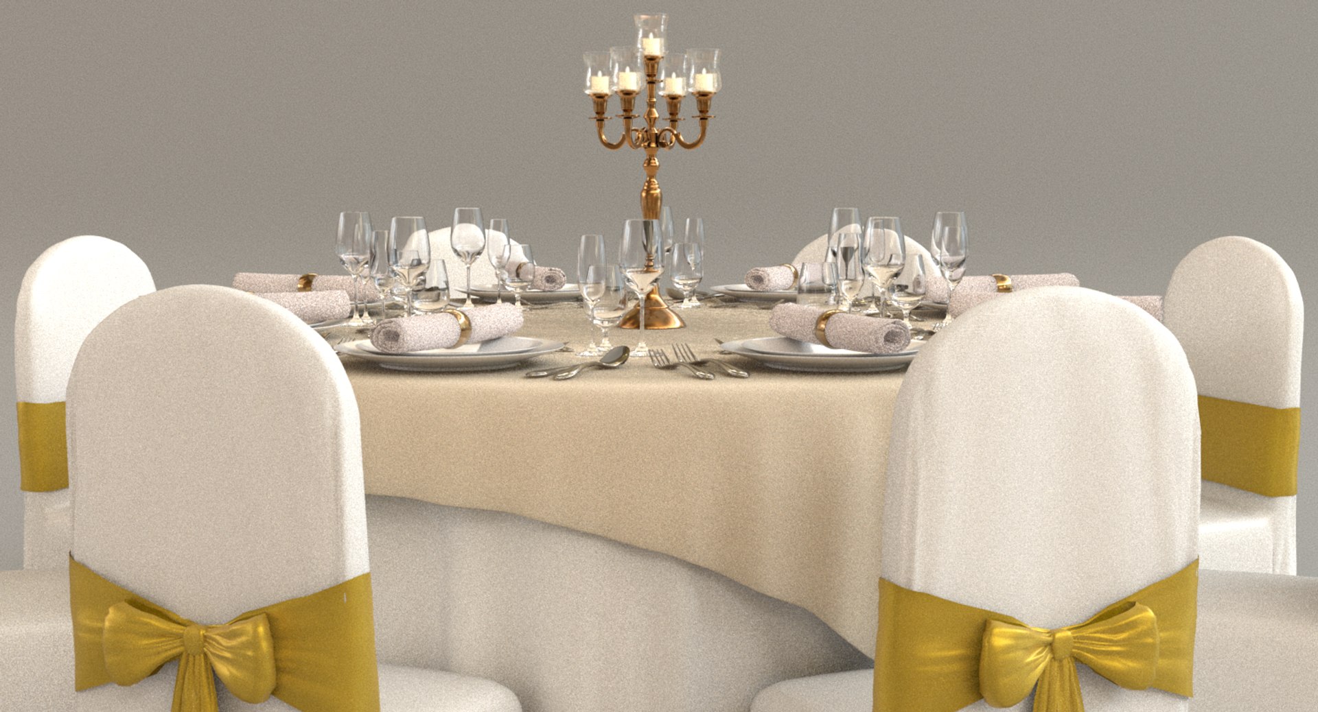 3D Banquet Table Model - TurboSquid 1163893