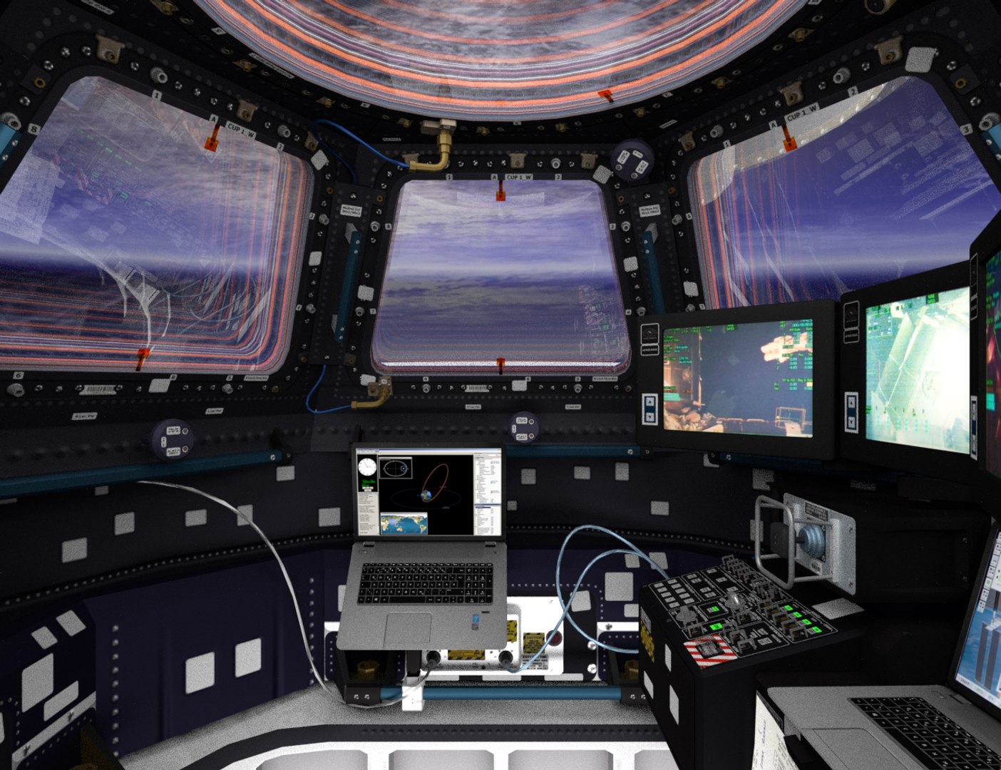 Iss Cupola Interior Exterior 3D Model - TurboSquid 1416406