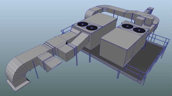 rooftop ac hvacs 3d obj
