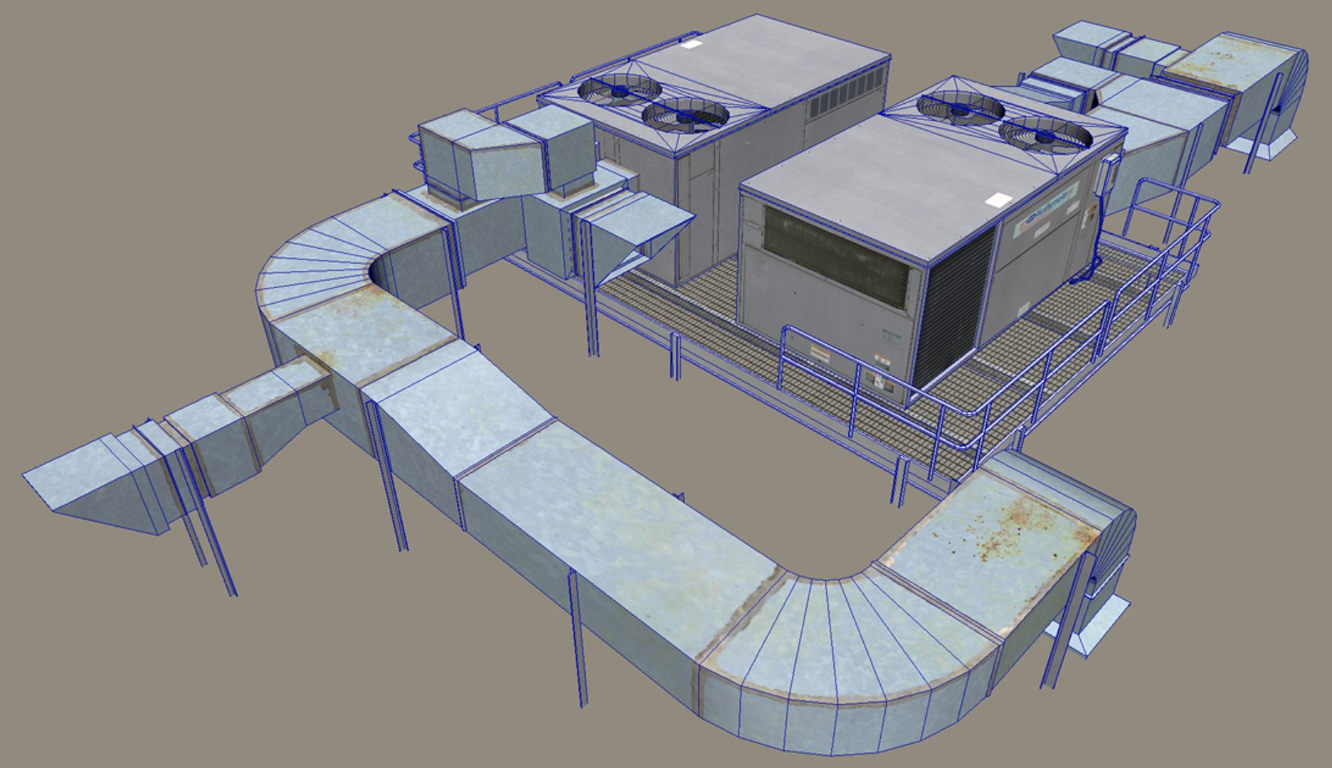 rooftop ac hvacs 3d obj