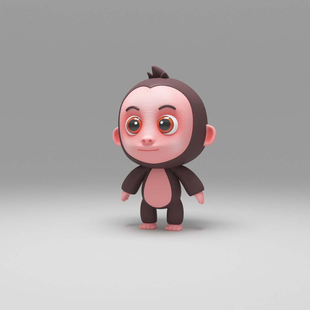 Monkey Cartoon Model - TurboSquid 2370764