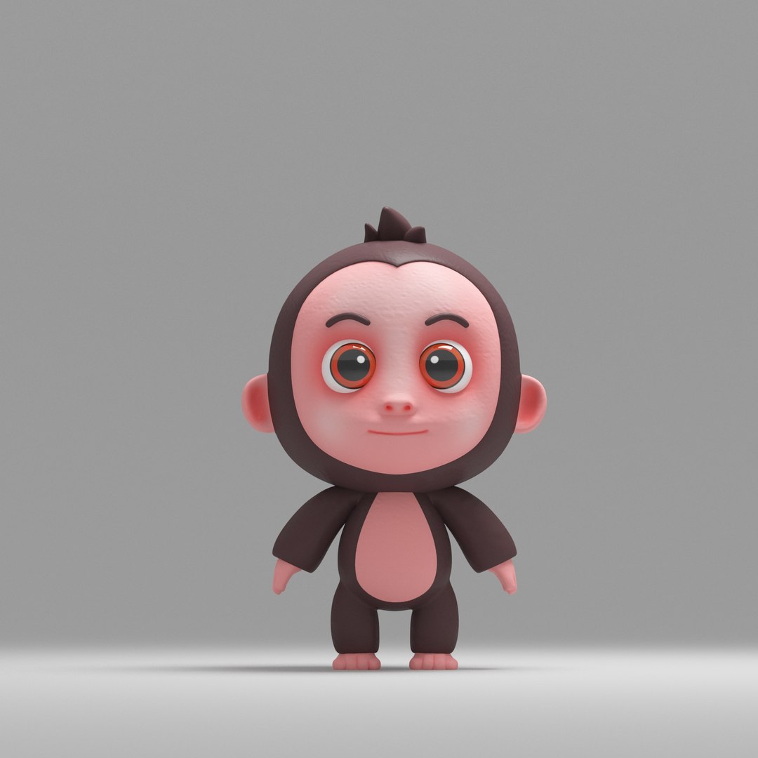 Monkey Cartoon Model - TurboSquid 2370764