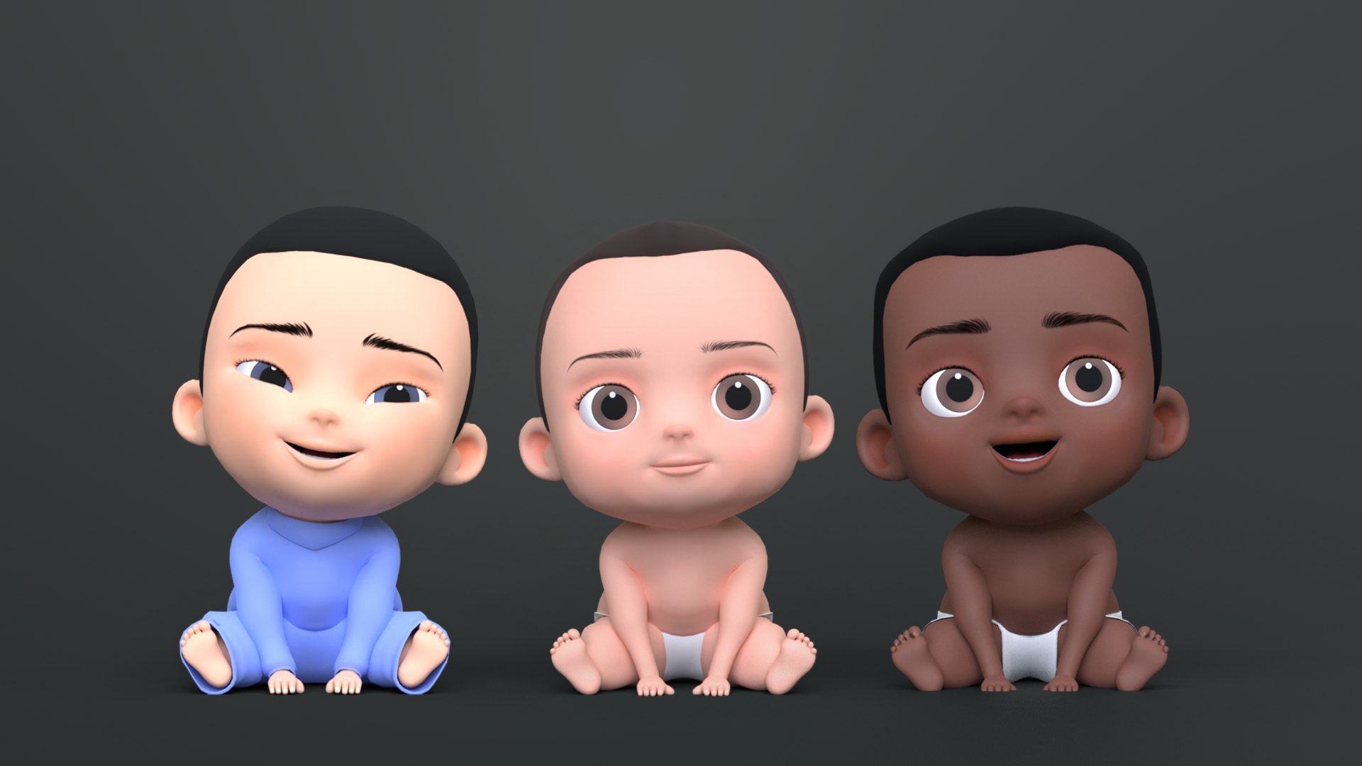 3D Cute Cartoon Baby Character - TurboSquid 2271062