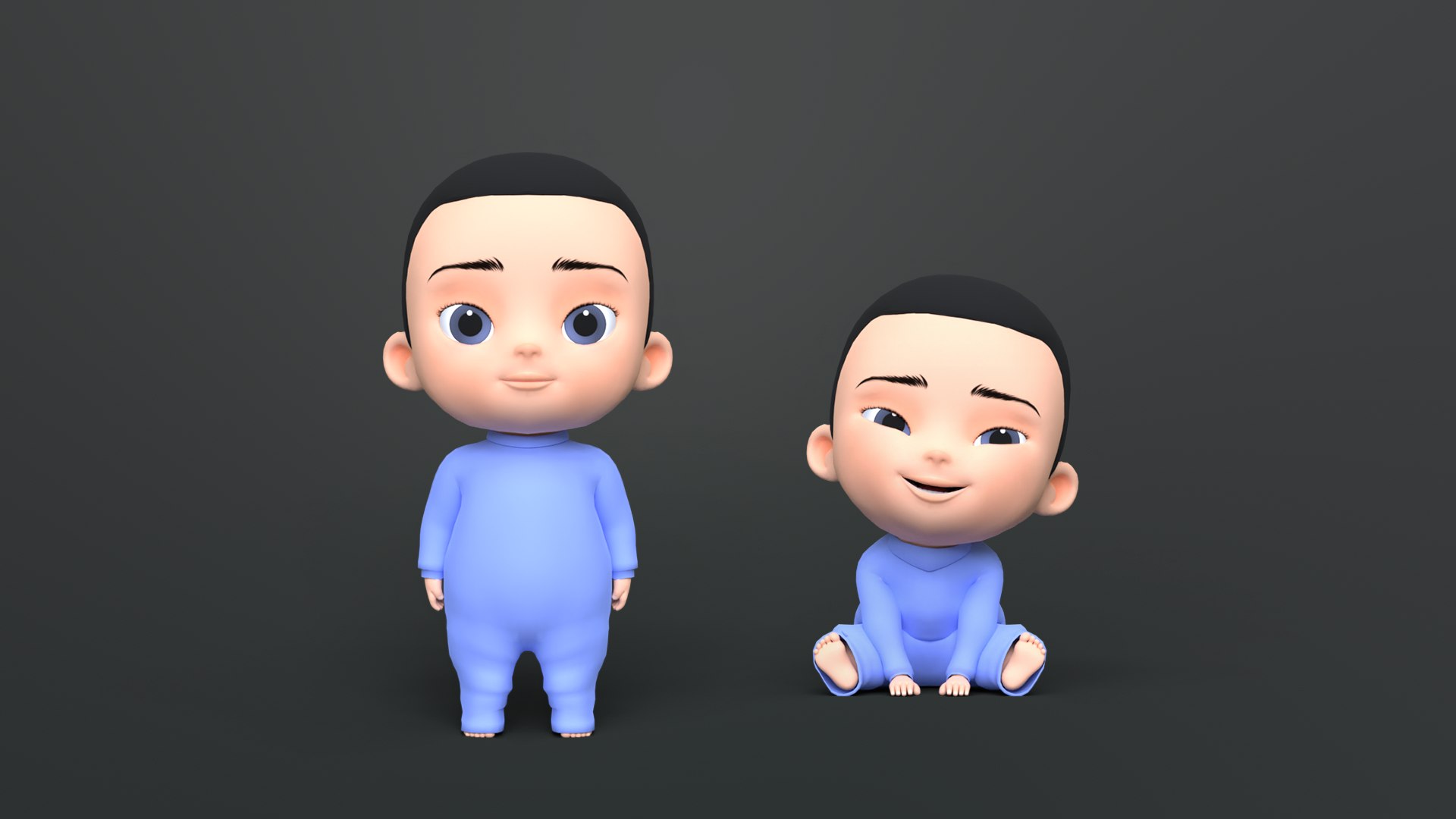 3D Cute Cartoon Baby Character - TurboSquid 2271062