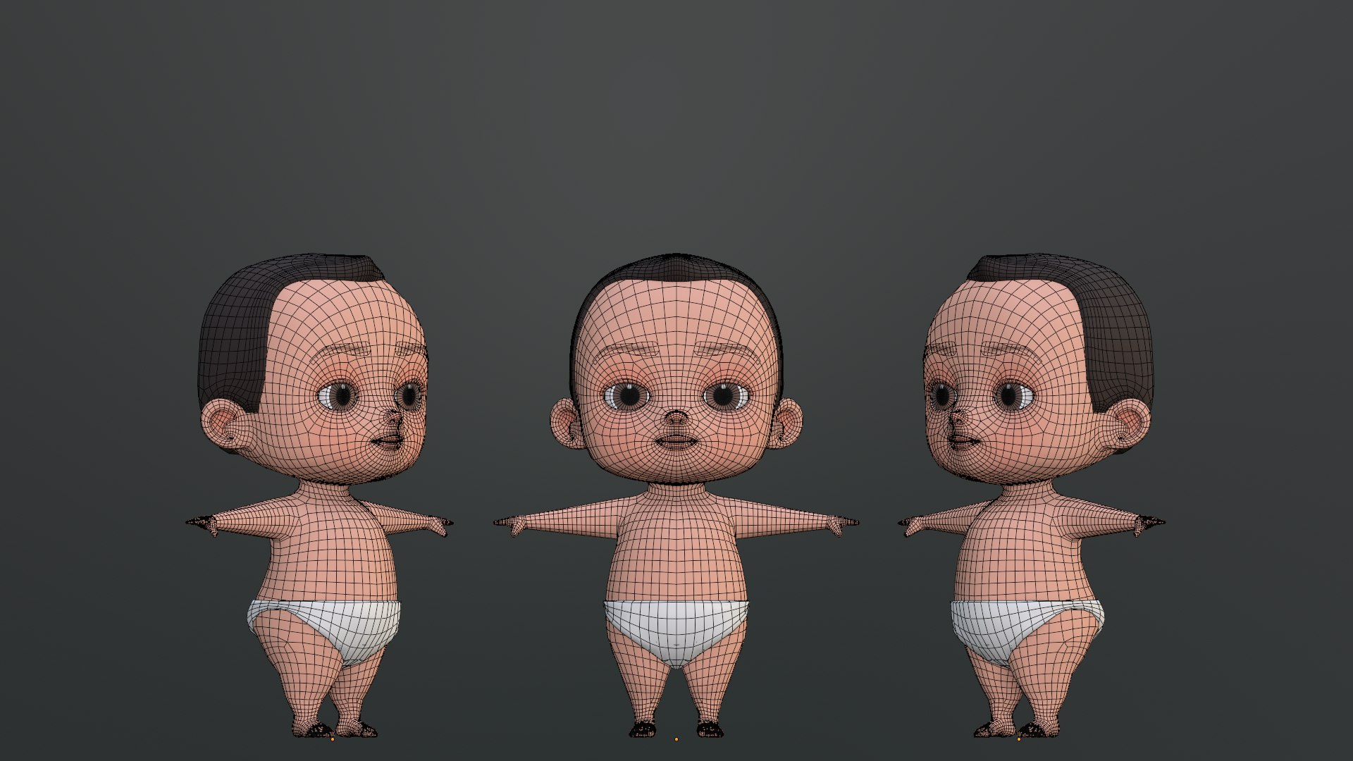 3D Cute Cartoon Baby Character - TurboSquid 2271062