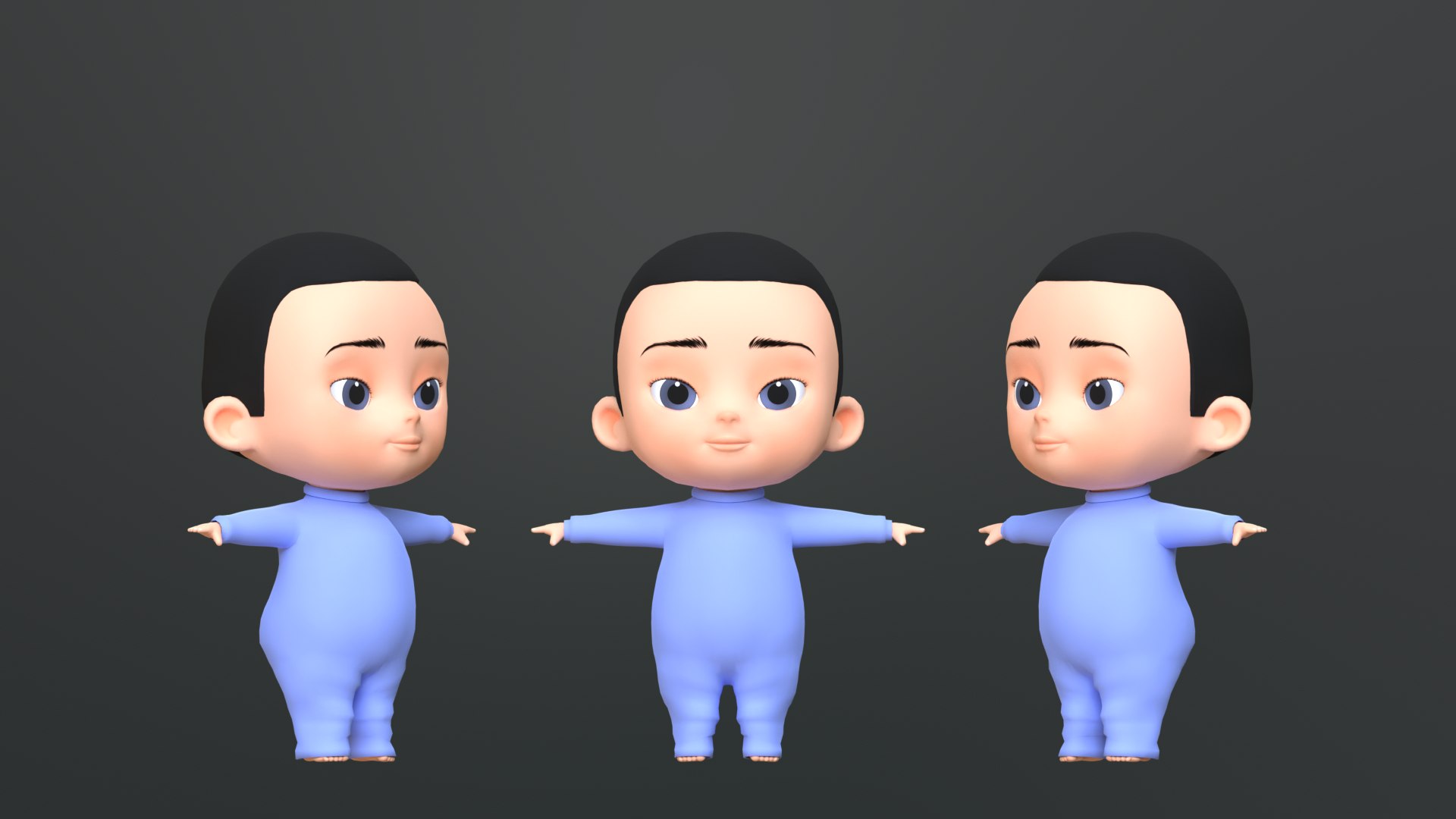3D Cute Cartoon Baby Character - TurboSquid 2271062