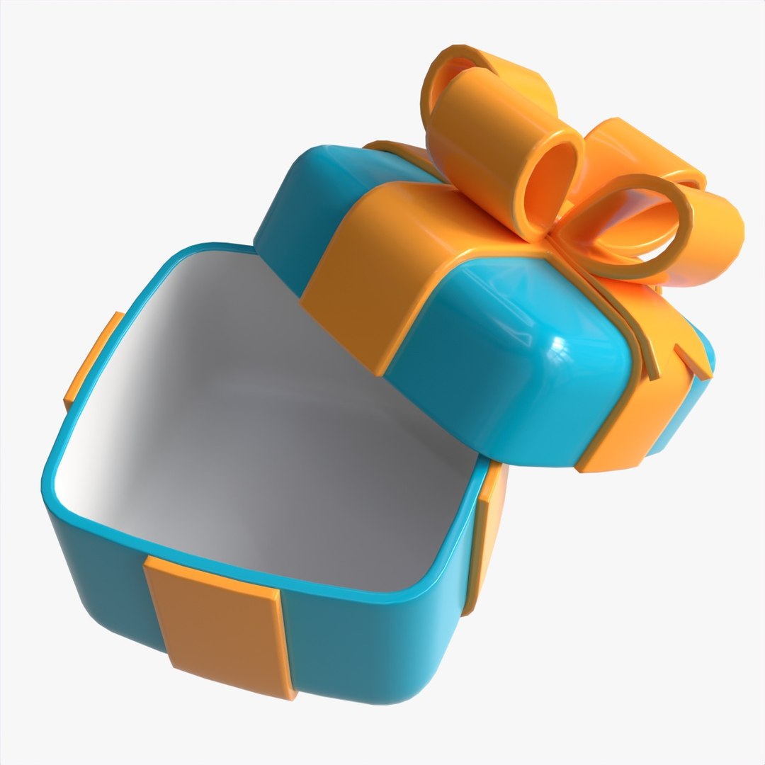 Gift Box With Ribbon Stylized Open 3D Model - TurboSquid 2022568
