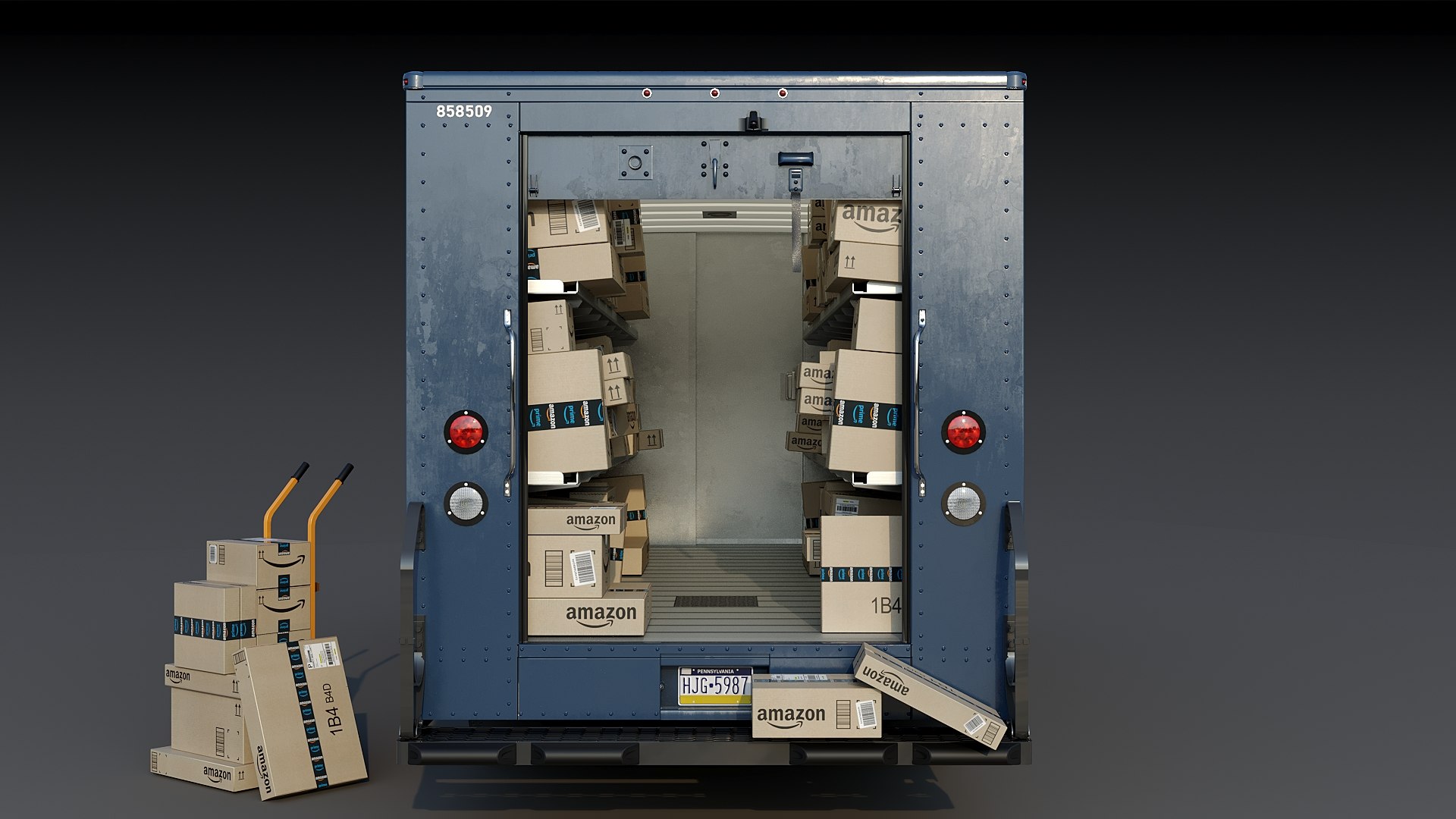 3D Model Step Van Amazon Truck - TurboSquid 2075029