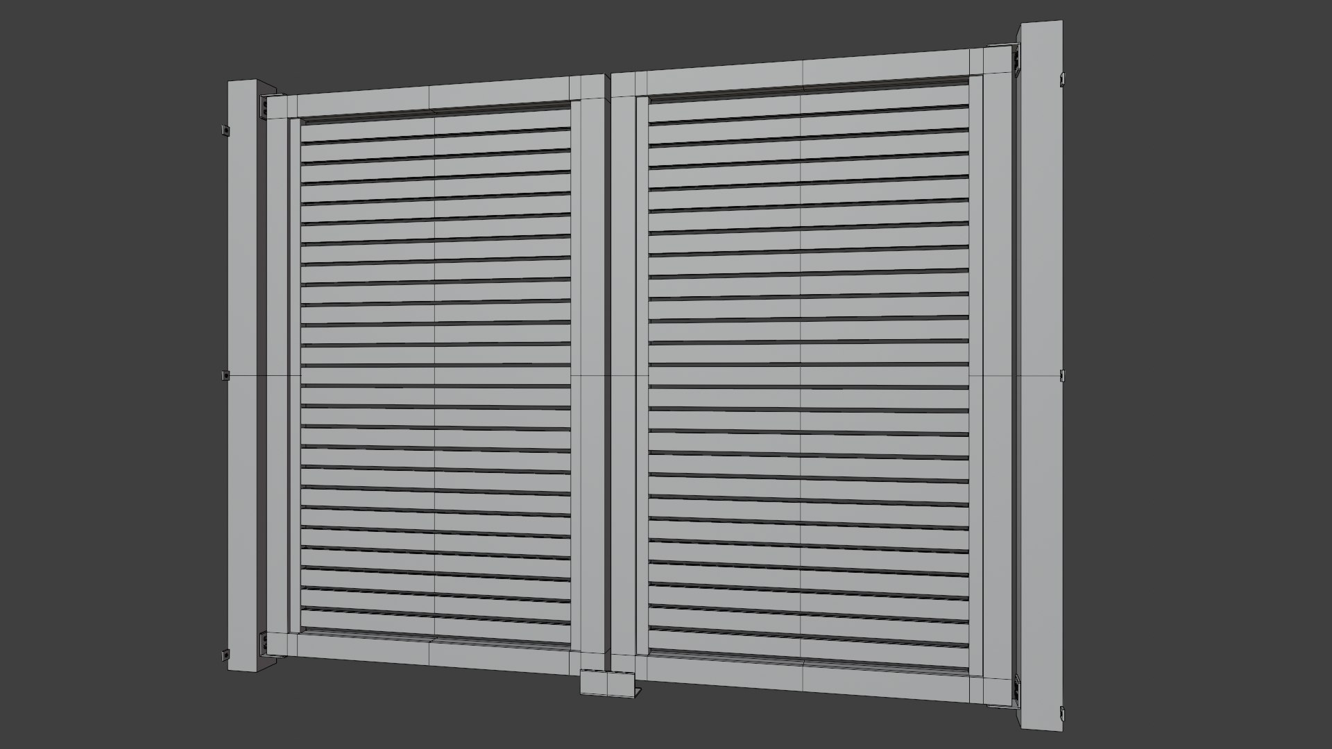Horizontal Slat Single Gate Model - TurboSquid 1843778
