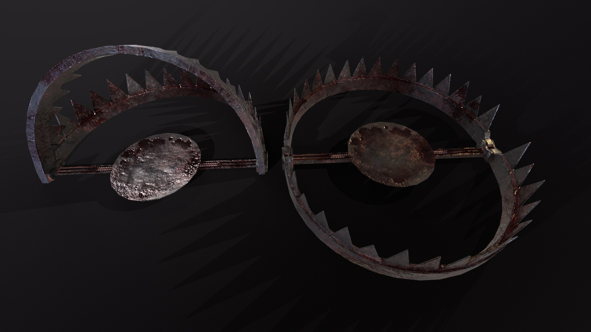 Old Bloody Bear Traps - Open And Closed Model - TurboSquid 2276504