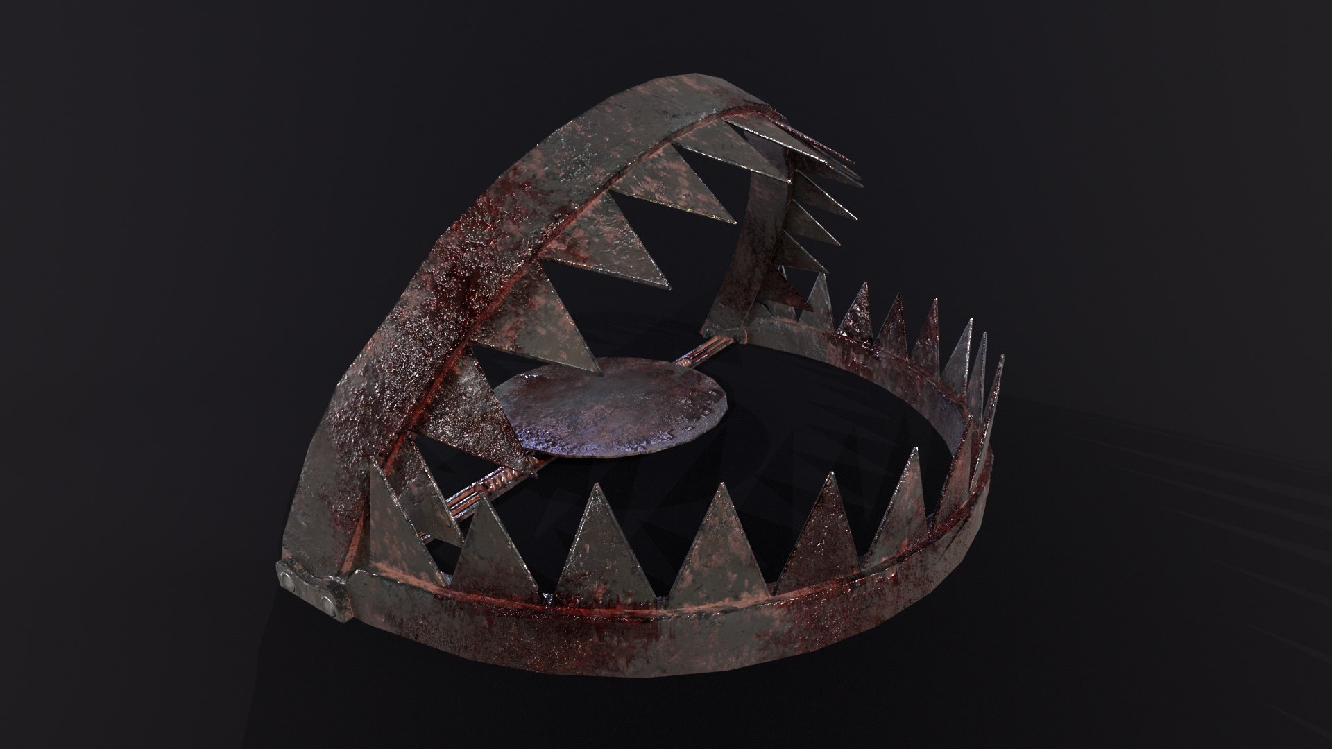 Old Bloody Bear Traps - Open And Closed Model - TurboSquid 2276504