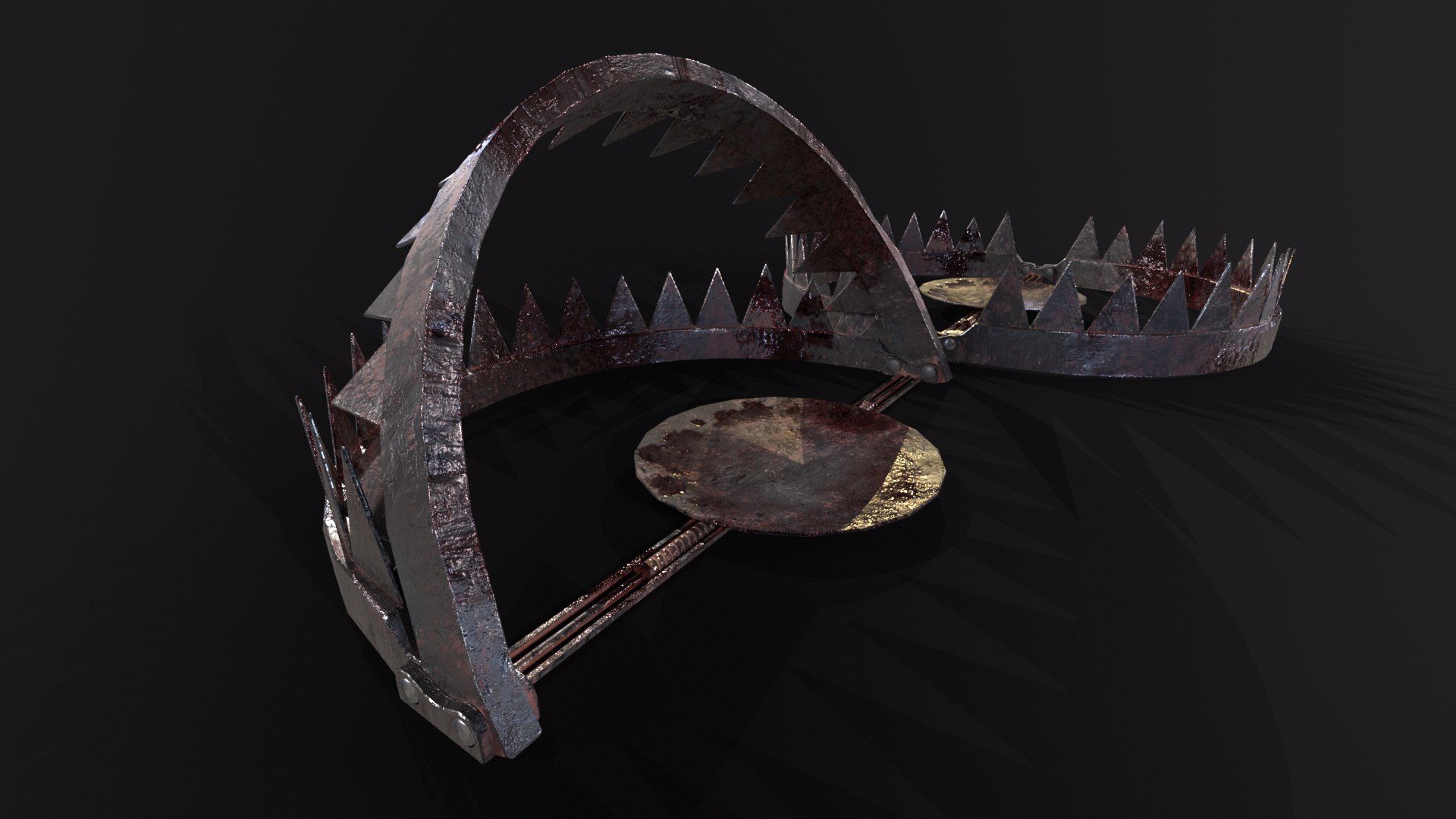 Old Bloody Bear Traps - Open And Closed Model - TurboSquid 2276504