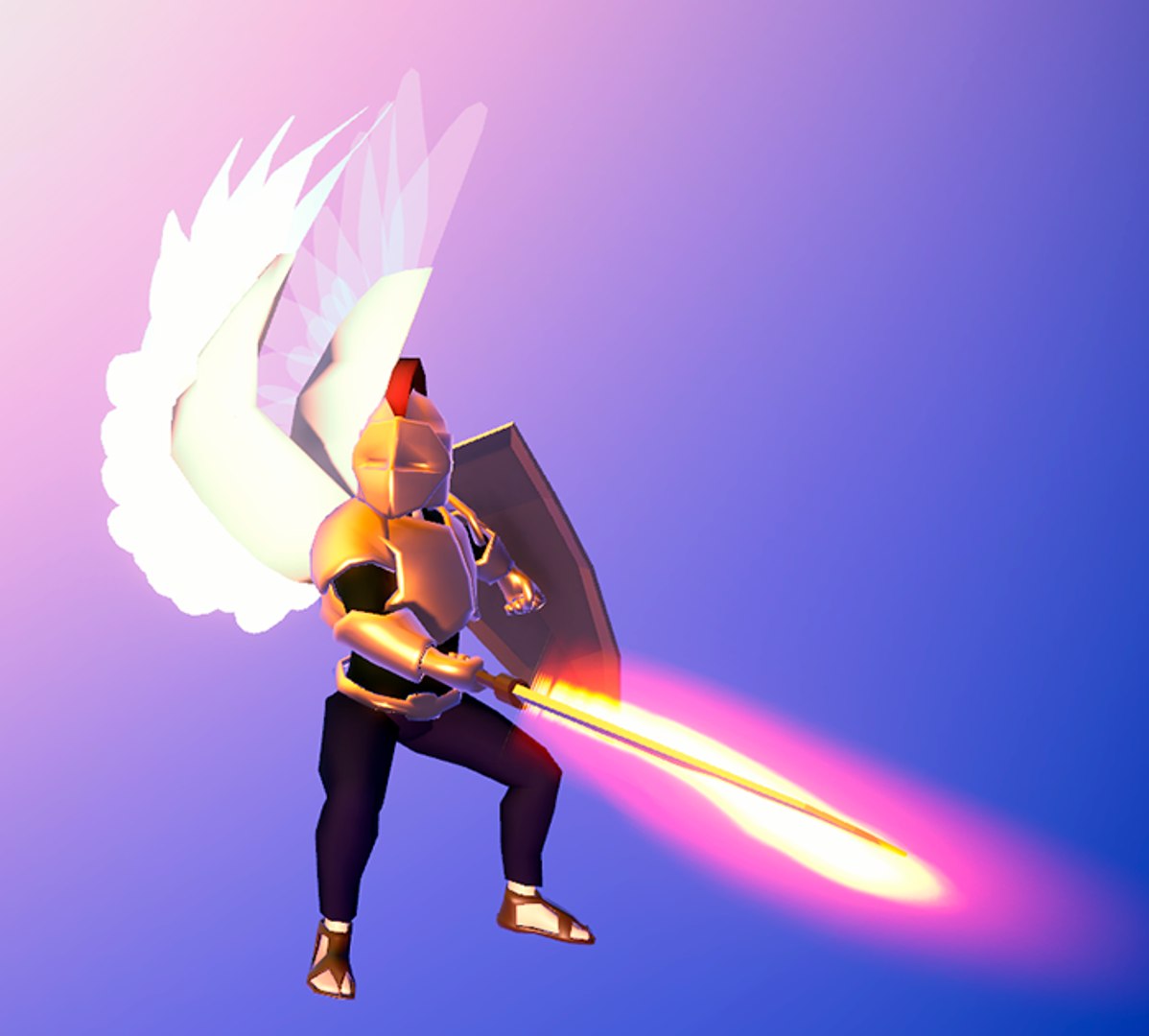 Animated LowPoly Angel Knight Model - TurboSquid 2148833