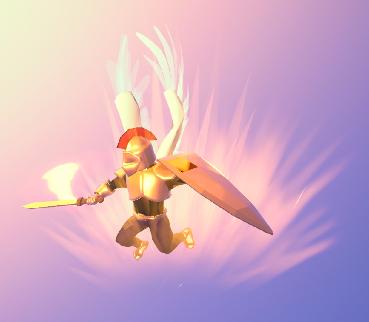 Animated LowPoly Angel Knight Model - TurboSquid 2148833