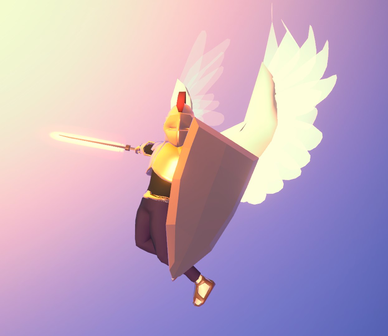 Animated LowPoly Angel Knight Model - TurboSquid 2148833