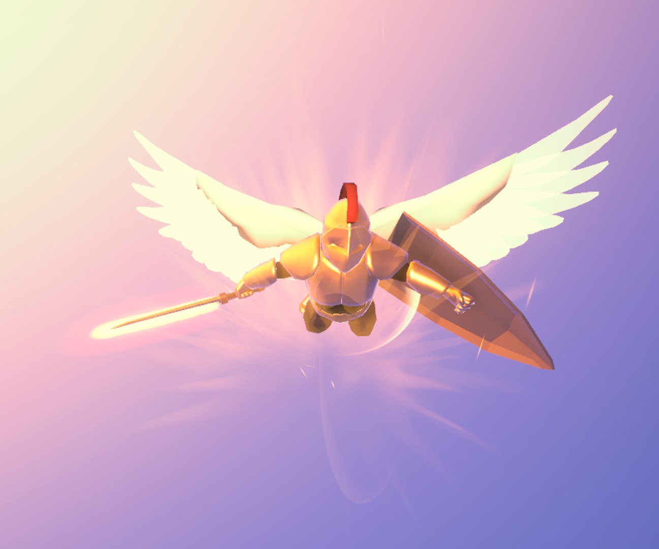 Animated LowPoly Angel Knight Model - TurboSquid 2148833