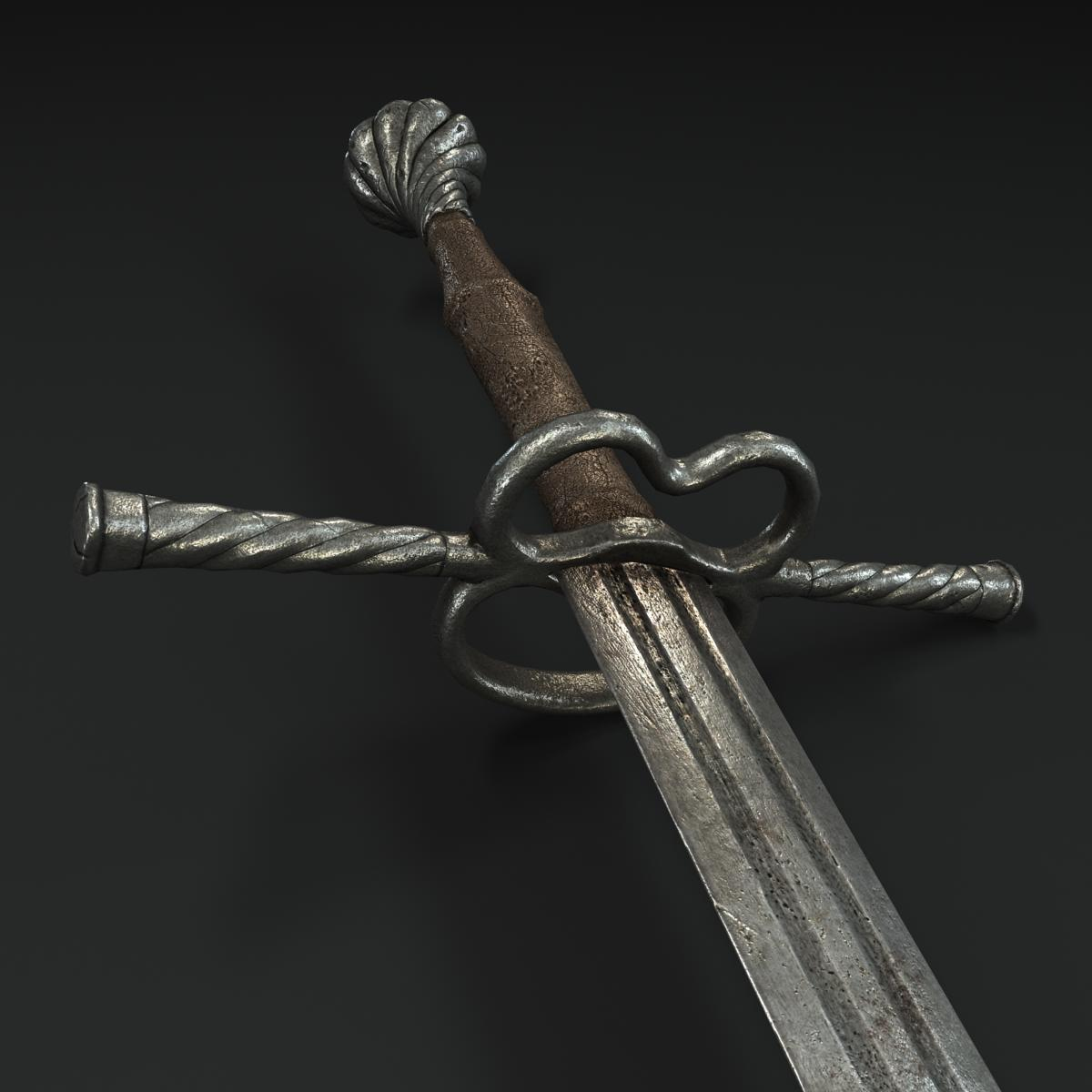 german sword 3d obj