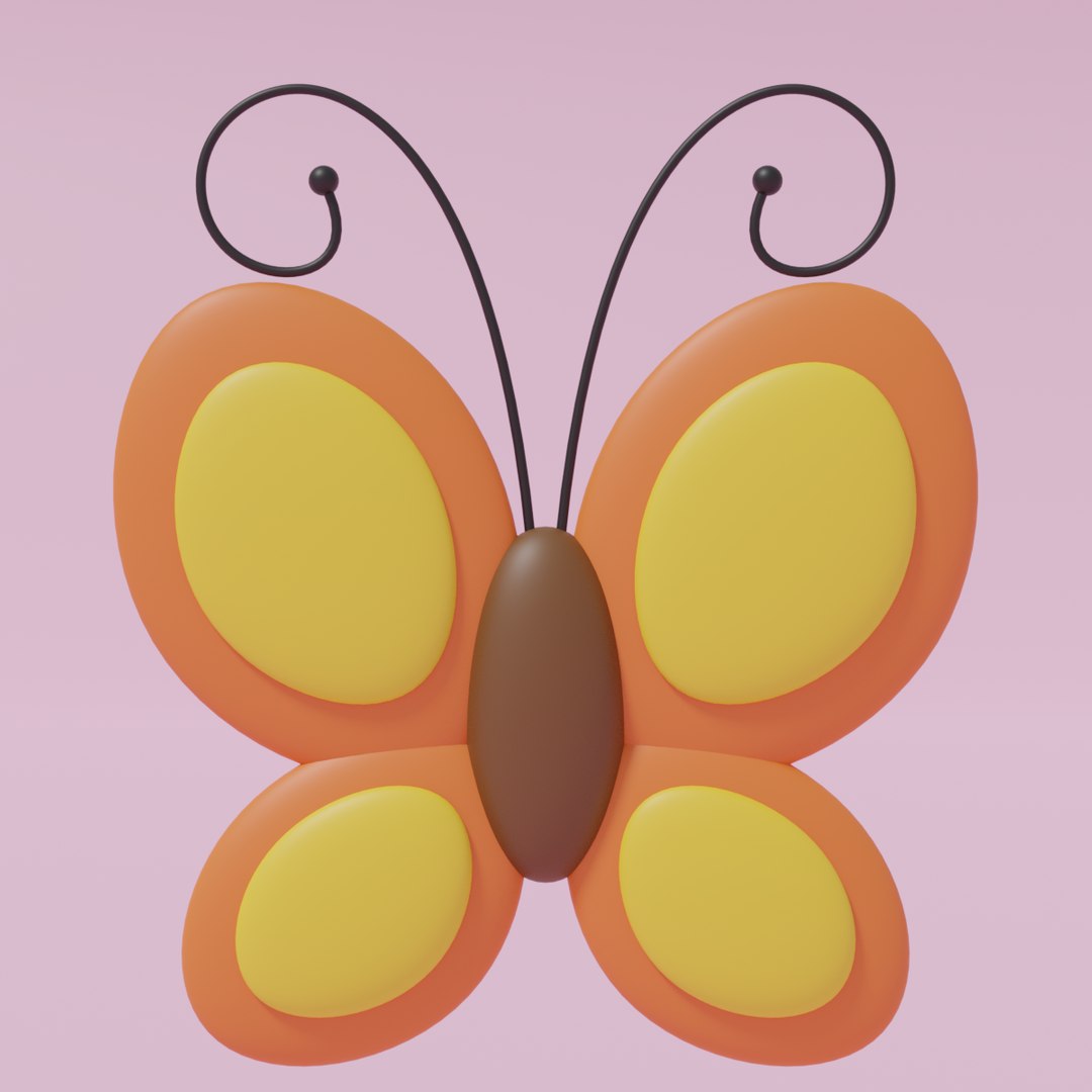 3D Cartoon Butterfly - TurboSquid 1842077