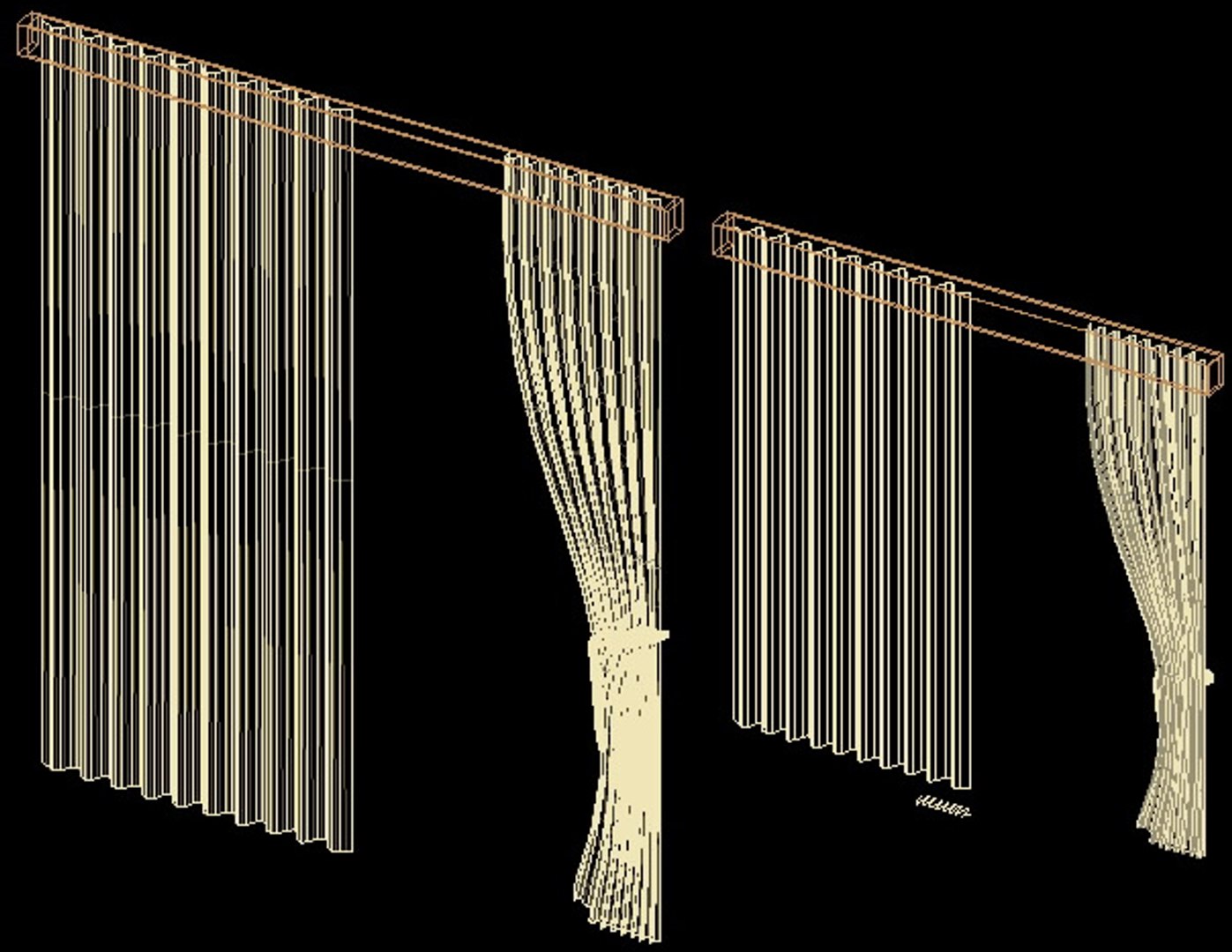 3d curtain model