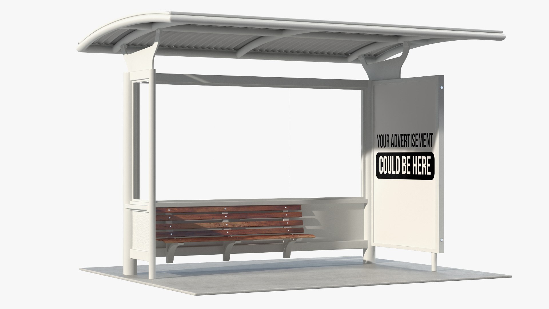 3D model Bus Stop with Billboard White New - TurboSquid 2174287